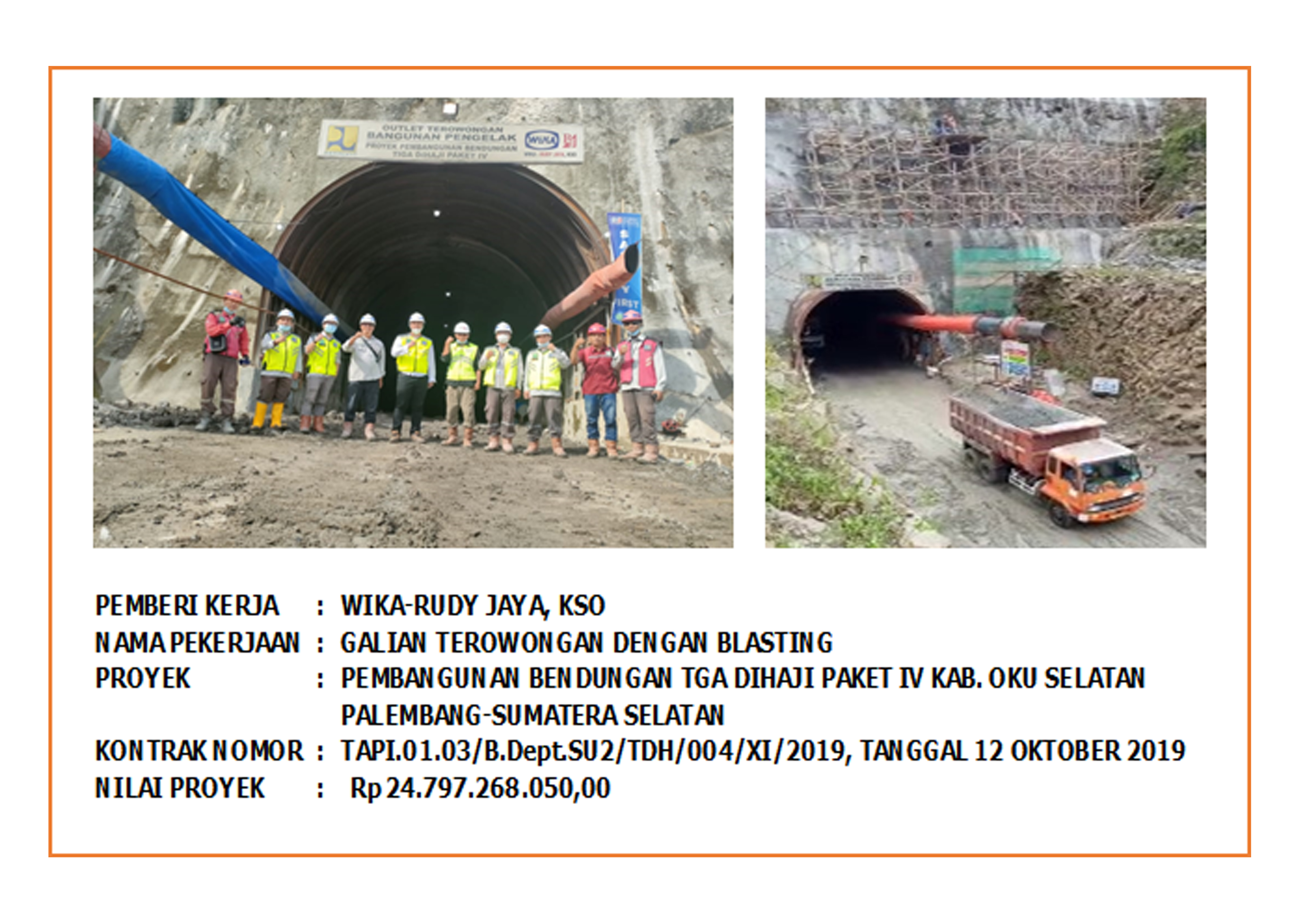 PROYEK PEMBANGUNAN BENDUNGAN TIGA DIHAJI PAKET IV | Proyek PT. Reka ...